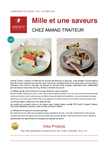 Mille et une saveurs chez Amand Traiteur | RESTO-Today