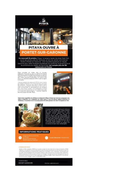 L'enseigne Pitaya ouvre un restaurant à Portet-sur-Garonne | RESTO-Today