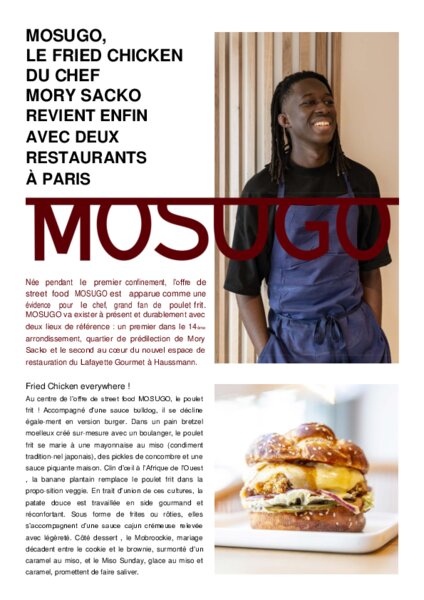 MOSUGO (14ème) par Mory Sacko ouvre ses portes | RESTO-Today