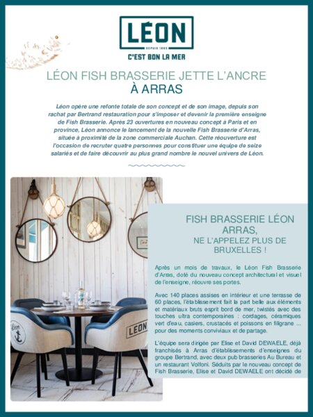 Léon Fish Brasserie jette l'ancre à Arras | RESTO-Today