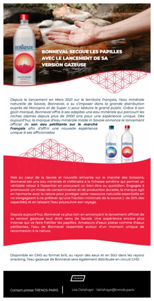 Bonneval lance son eau gazeuse | RESTO-Today