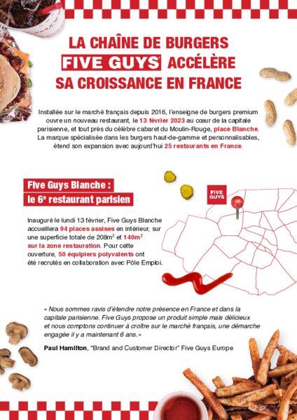 Five Guys accélère son expansion en France | RESTO-Today